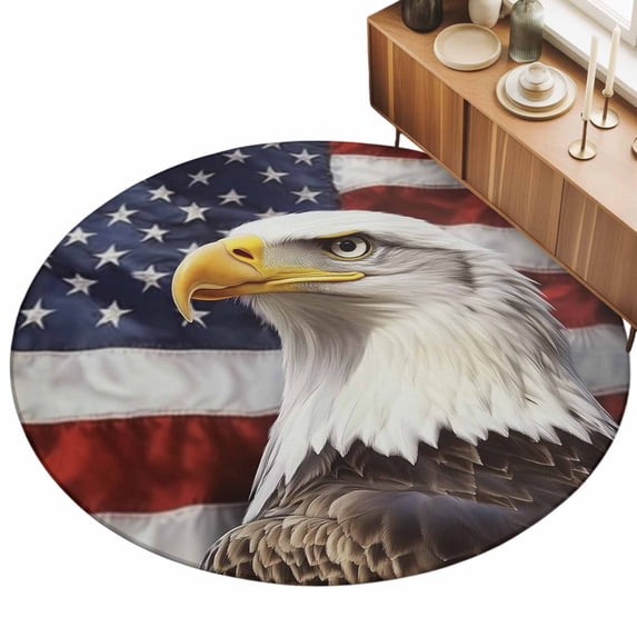 3.3ft Round Rug Stars And Stripes Area Rugs for Living Room Bedroom ...