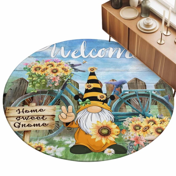 3.3ft Round Rug Sunflower Area Rugs for Living Room Bedroom Washable ...