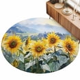 3.3ft Round Rug Sunflowers Mountain Area Rugs for Living Room Bedroom ...