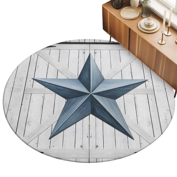 3.3ft Round Rug Texas Star Vintage Area Rugs for Living Room Bedroom ...