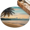 3.3ft Round Rug Tropical Palm Area Rugs for Living Room Bedroom ...