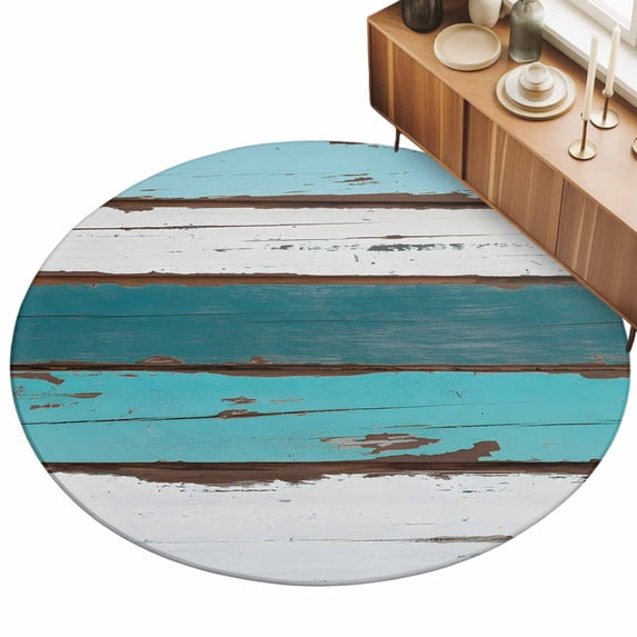 3.3ft Round Rug Turquoise Teal Area Rugs for Living Room Bedroom ...