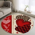 3.3ft Round Rug, Valentine's Day Non-Skid Rubber Backing Large Area ...