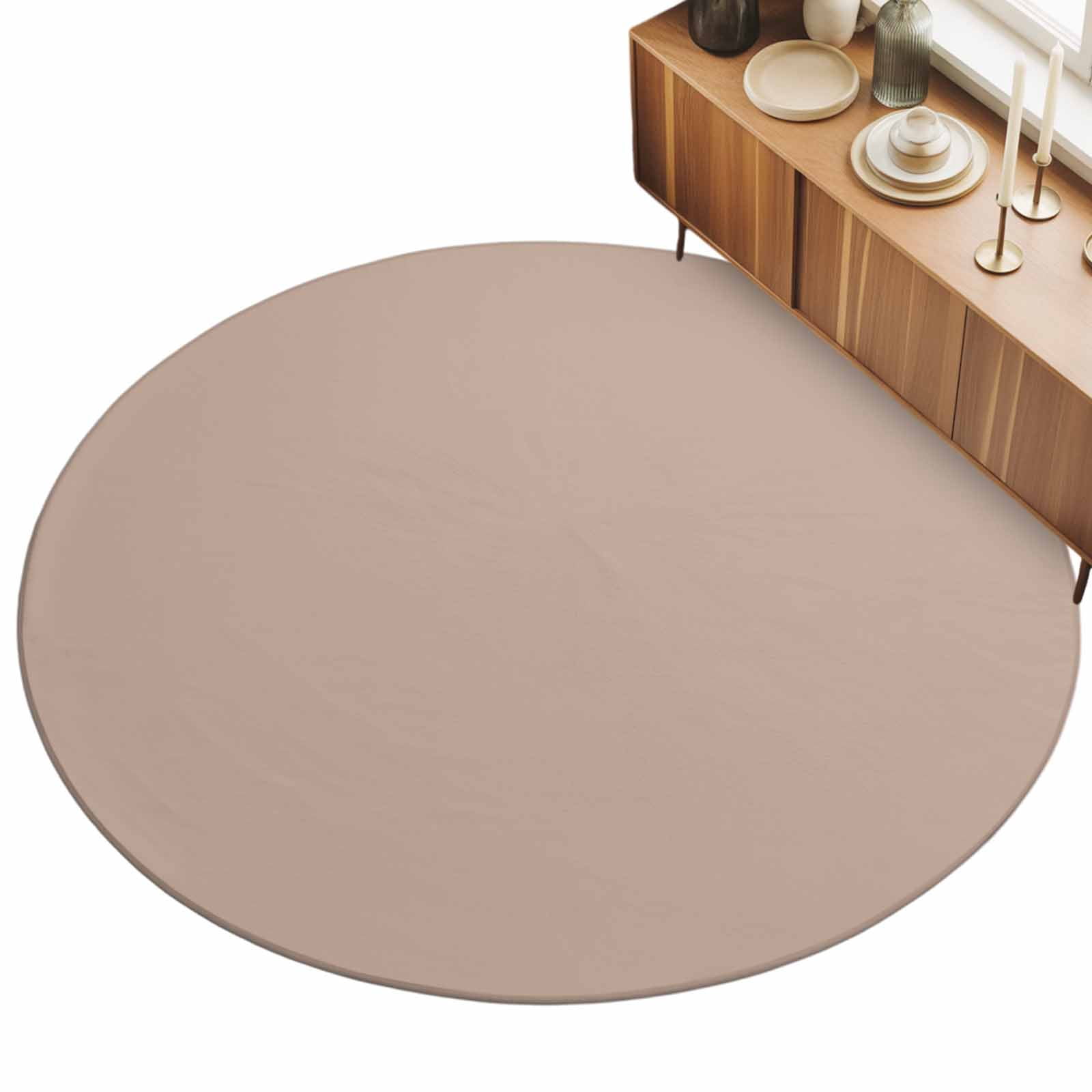 3.3ft Round Rug Warm Beige Area Rugs for Living Room Bedroom Washable ...