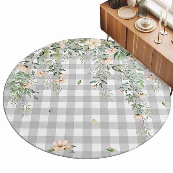3.3ft Round Rug Watercolor Floral Area Rugs for Living Room Bedroom ...