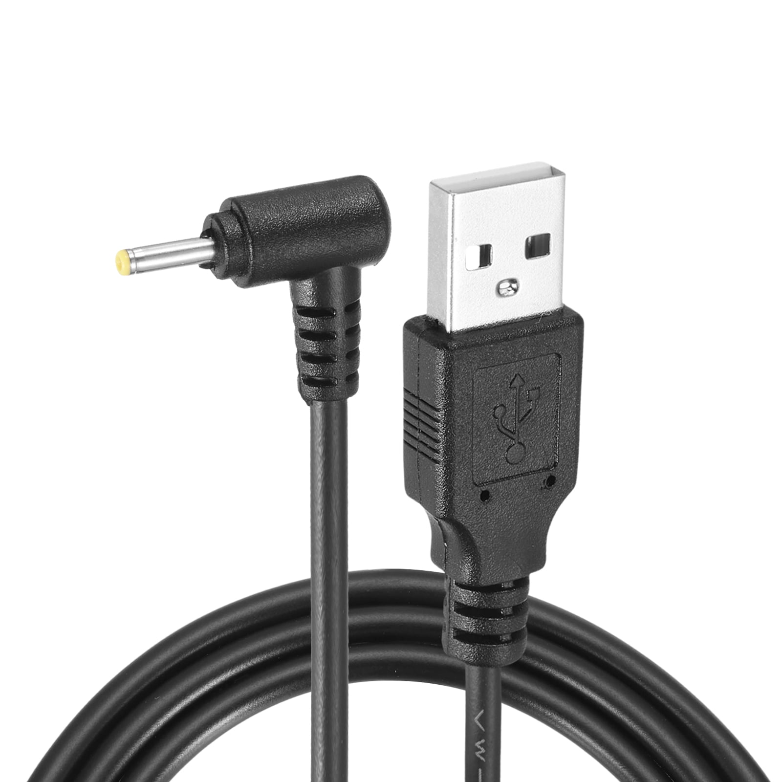3.3ft USB A Type 2.5 x 0.7mm L-Shaped Head Power Connector, Black ...