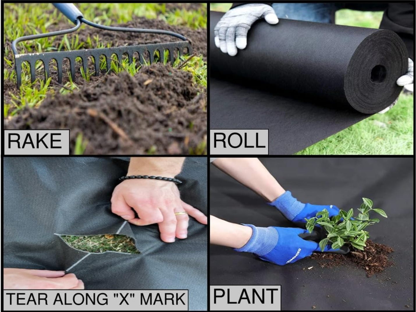 3.3ft x 50ft, Premium 1.5oz Non-Woven Soil Liner Weed Barrier ...