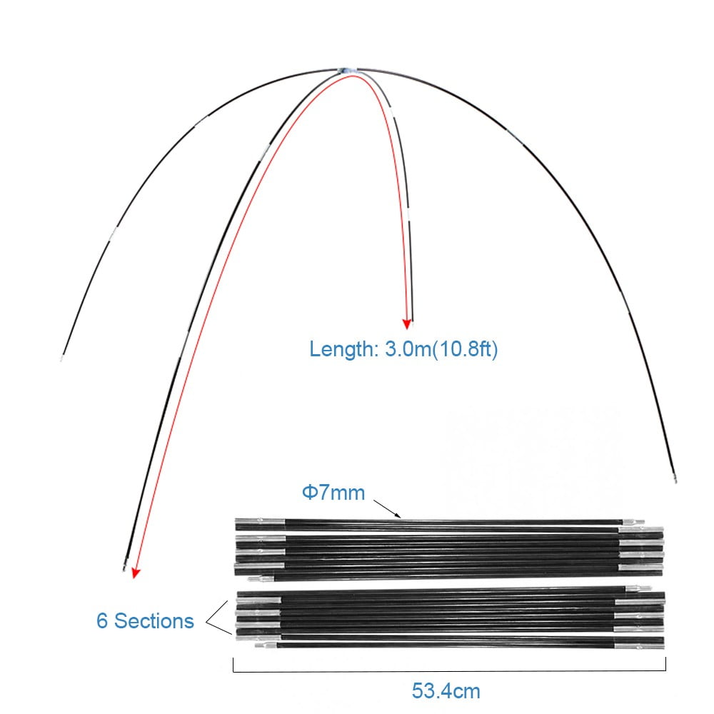 3.3m 4m 4.9m Tent Racks Tent Rod Fiberglass Camping Tent-Pole Bars ...