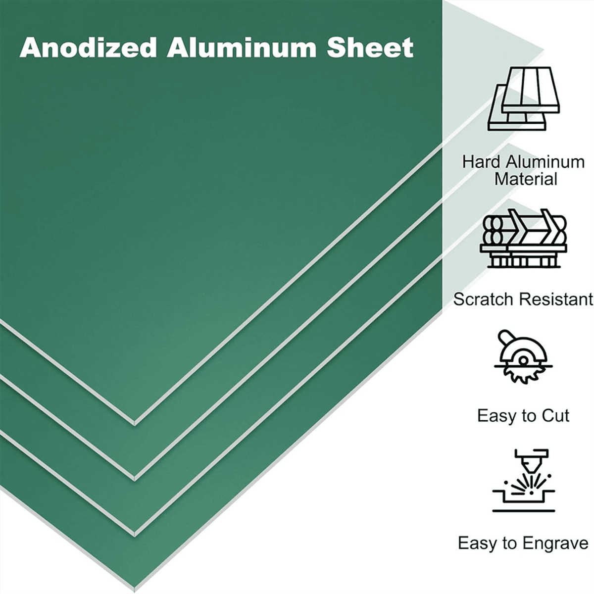 3.3x2.1x1/32inch Anodized Aluminum Sheet,10Pcs Metal Rectangle Aluminum ...