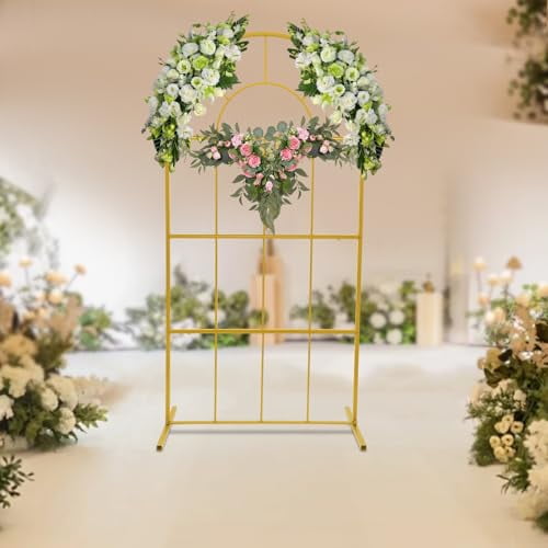 3.3x6.6 FT Gold Metal Wedding Arches for Ceremony Wedding Arch Backdrop ...