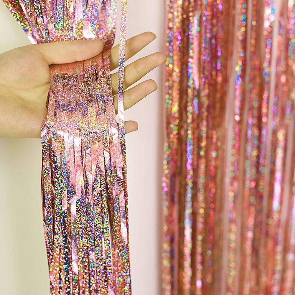 3.3x6.6 ft 2Pack Glitter Streamer Backdrop Party String Curtains for ...