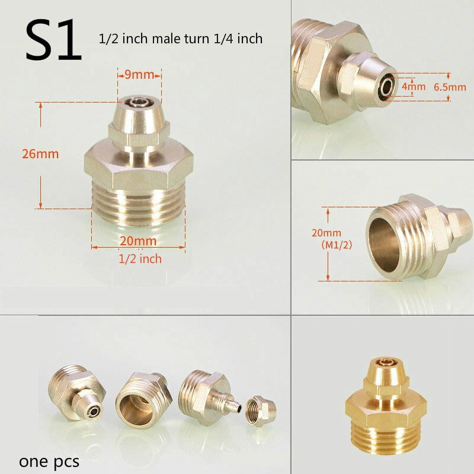 3/4 1/2 inch Male & Female Thread turn 1/4 inch Brass pipe fitting ...