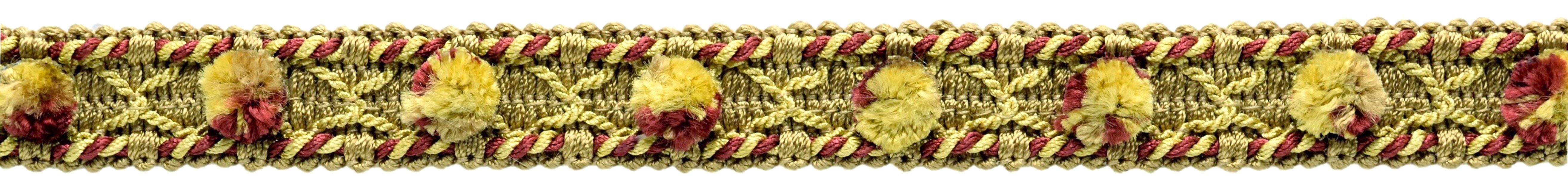 3/4" (1.5cm) Ellora Collection Fancy Gimp Braid Trim with Poms ...