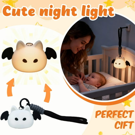 3.4*2.2*1.8 Inch Cute Bat Handbag Night Lamp, 2-mode Hanging Ambient ...