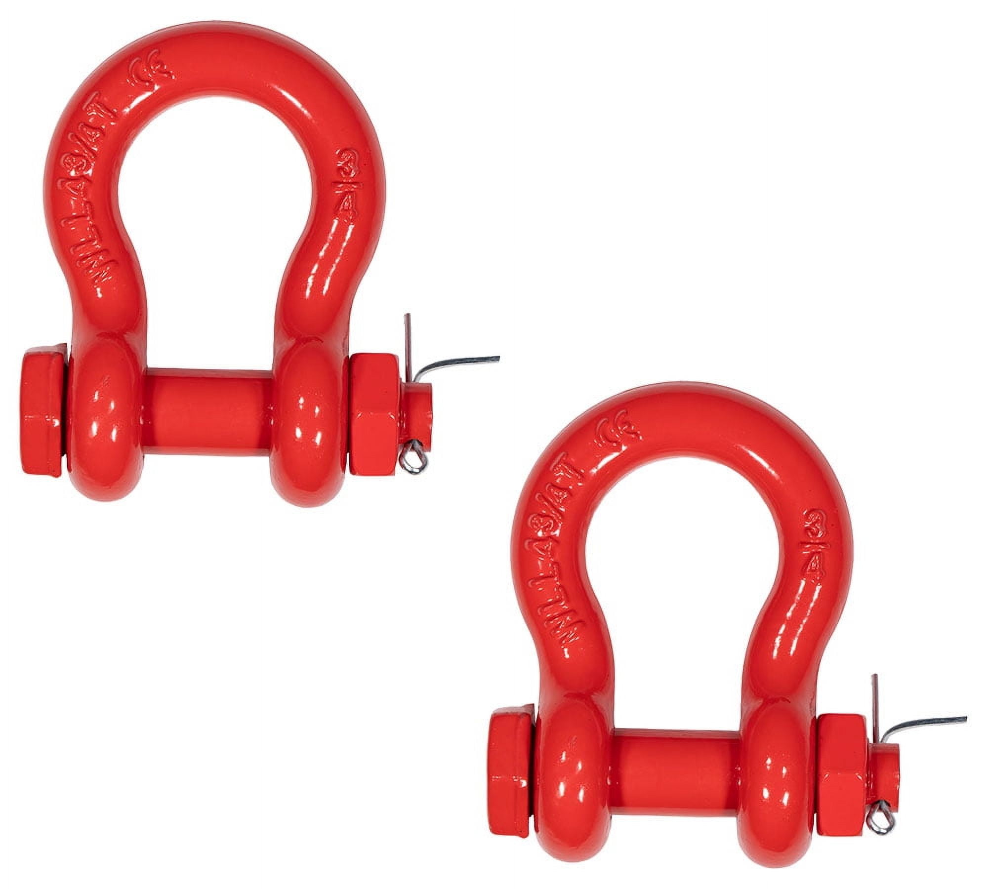 2 Pack 3/4" Anchor Shackle Forged Carbon Steel w/Safety Screw Pin Load ...