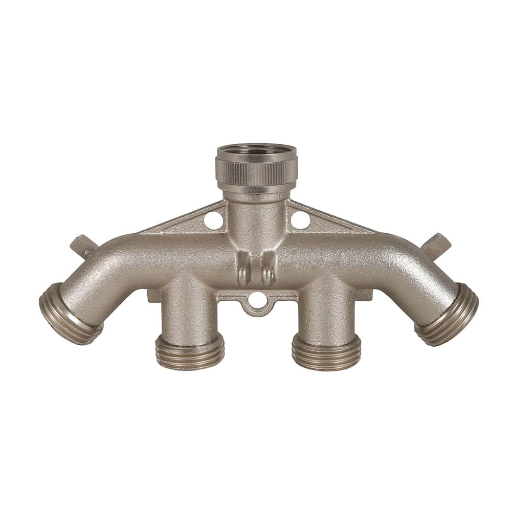 3/4\" 4-Way Brass Hose Splitter, Garden Irrigation Connector with ...