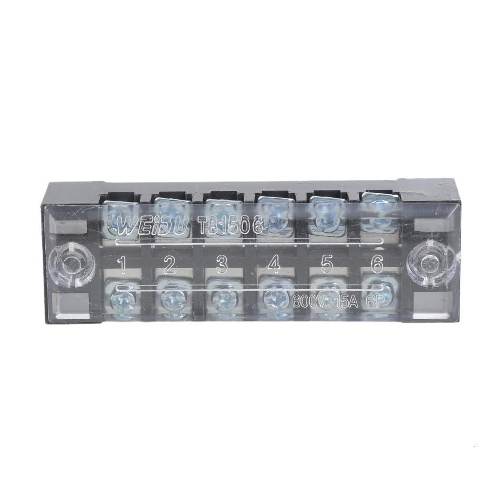 3/4/5/6/8 Position Fixed Wiring Board Double Row Strips Terminals Block ...