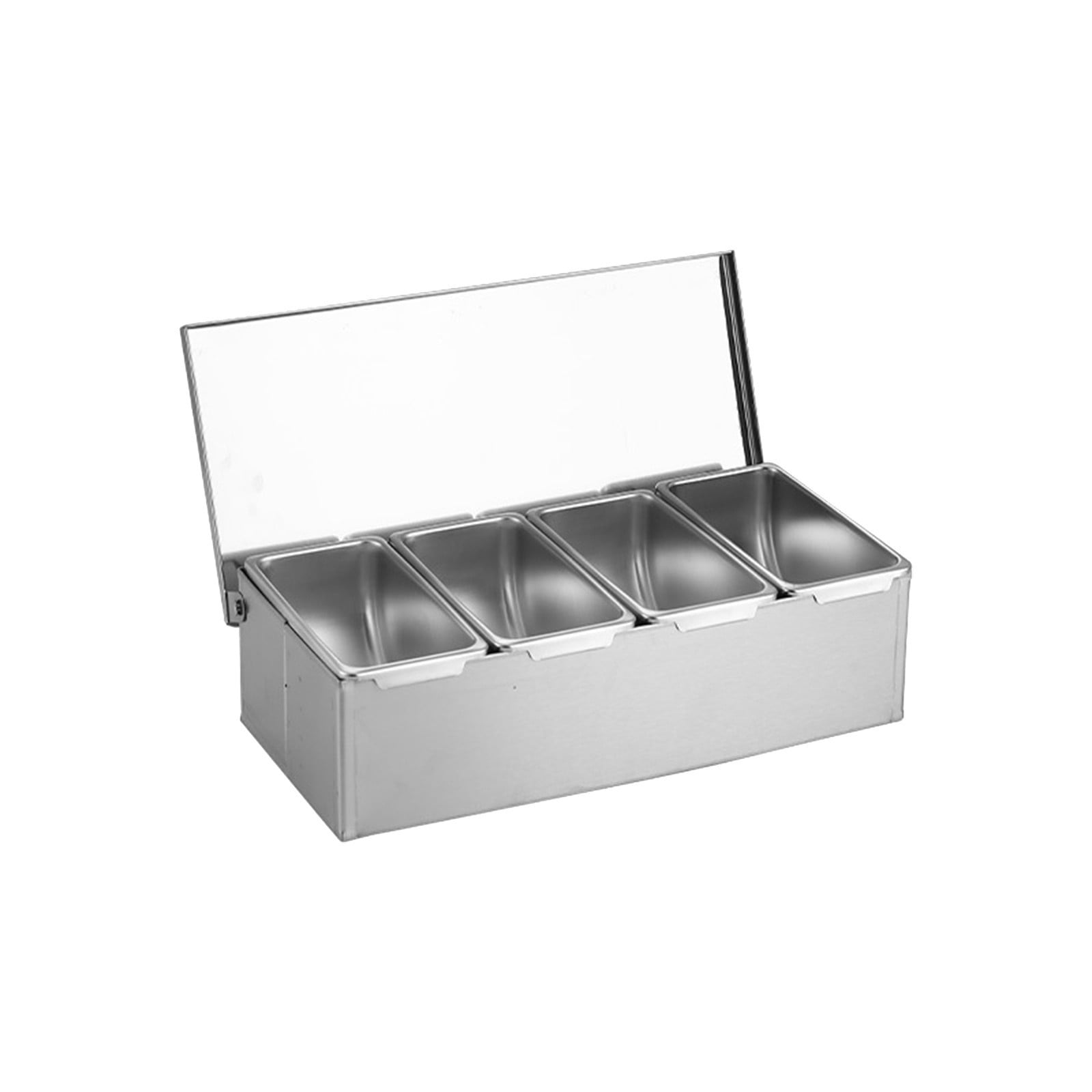 3/4/5/6 Compartment Trays Stainless Steel Detachable Topping Station ...