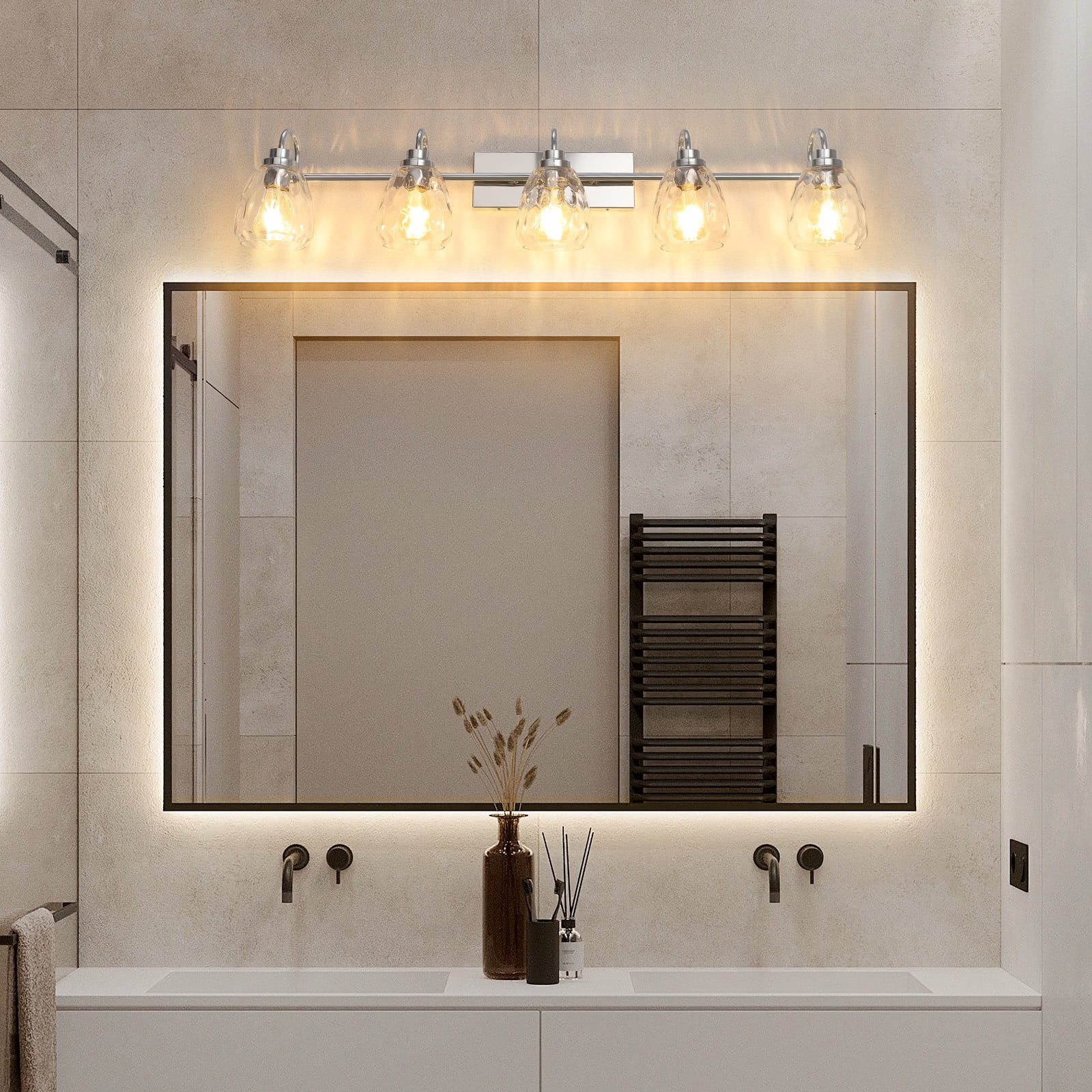 3/4/5/6 Light Bathroom Light Fixtures, Chrome Vanity Light Fixtures ...
