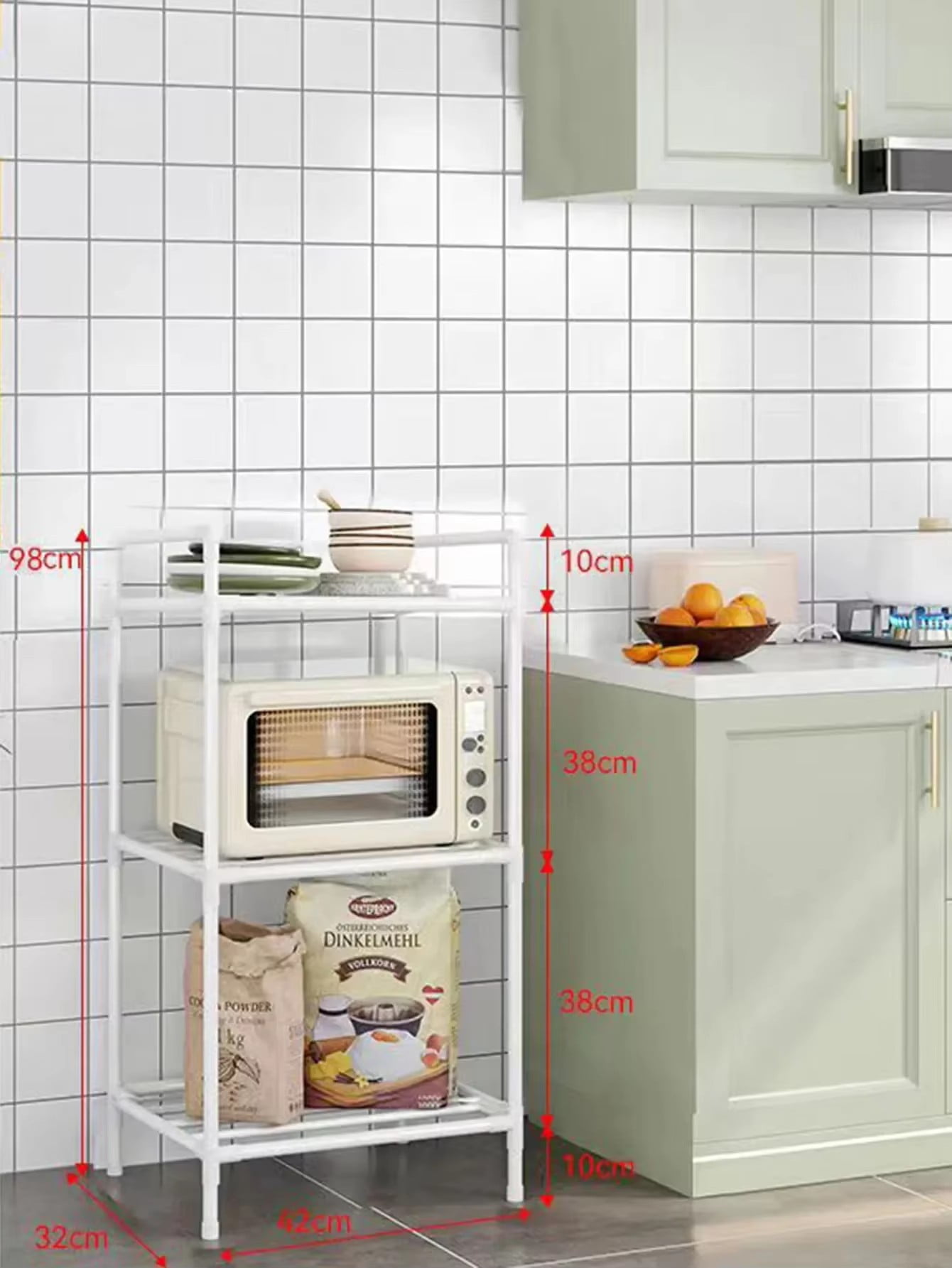 3/4/5/6Layers Kitchen Storage Rack Movable Household Trolley Organizer ...