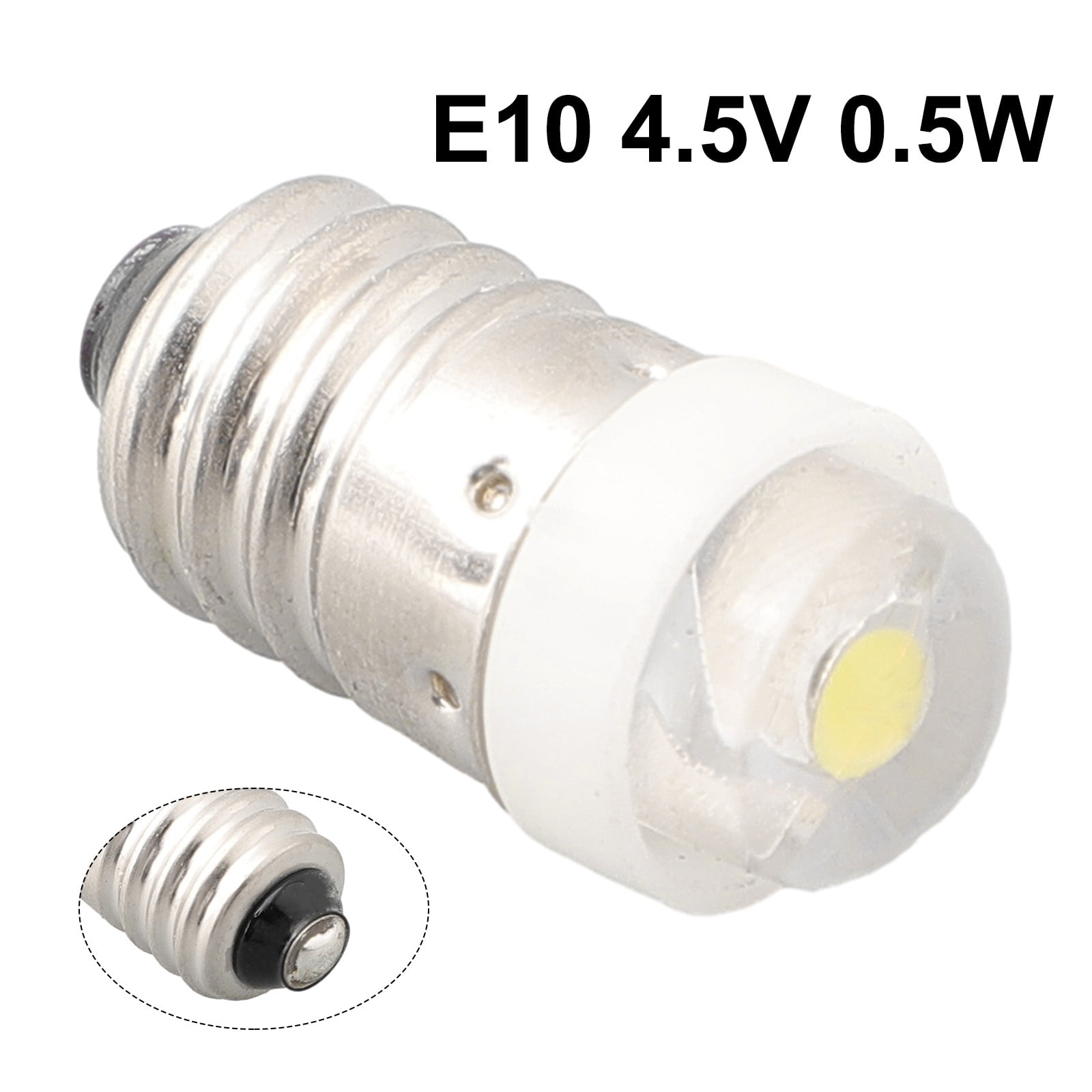 3/4.5/6V 0.5W 6000K White Led E10 Replacement Bulb for Flashlight ...
