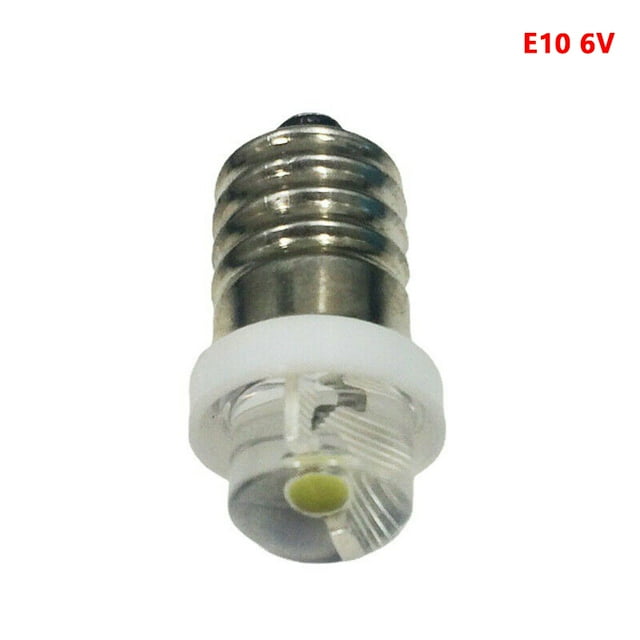 3/4.5/6V 0.5W Torch Bulb 6000K White LED E10 Socket Replacement Bulb ...