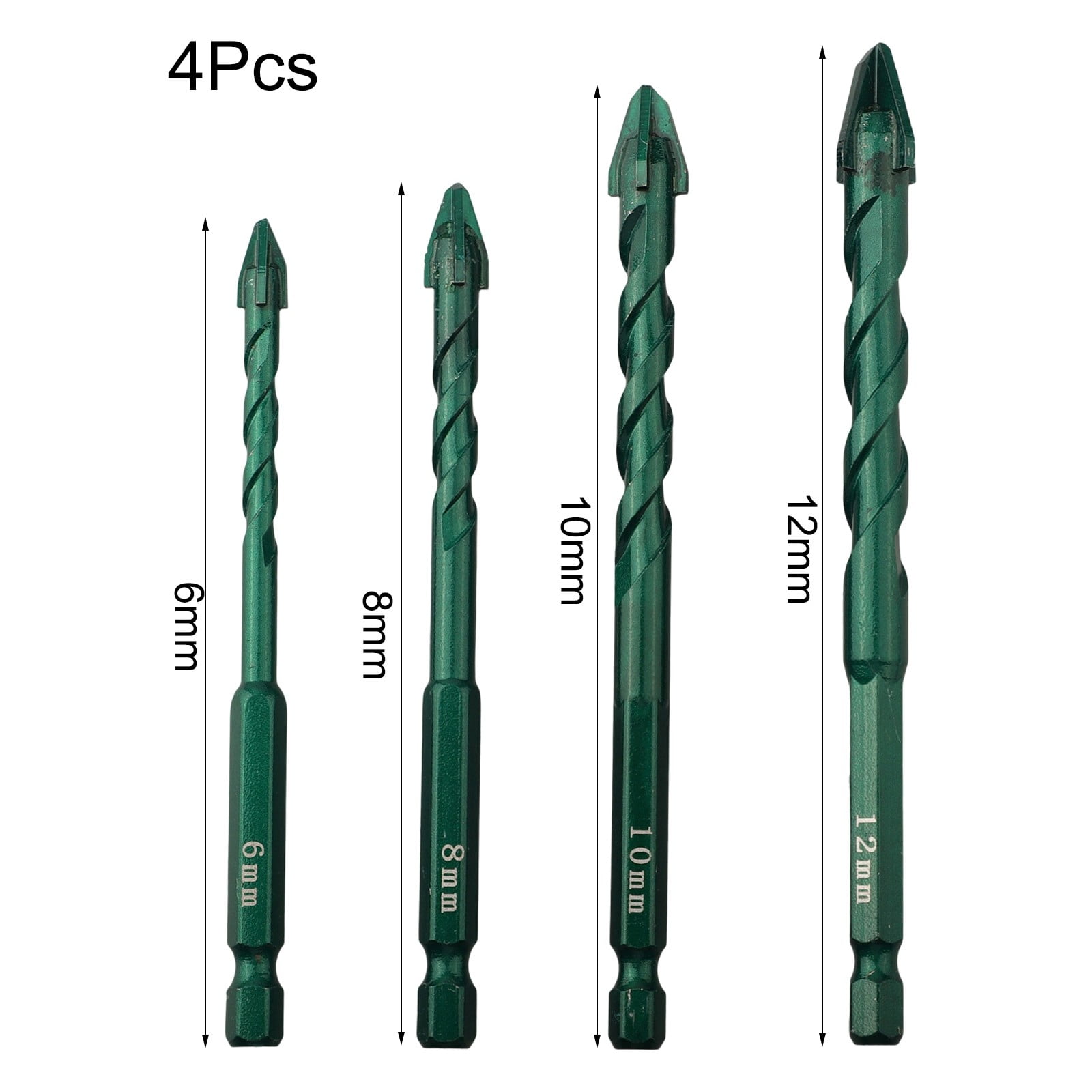 3/4/5/6pcs Cross Hex Drill Bit Set 6-10mm Multifunction Drill Bit ...