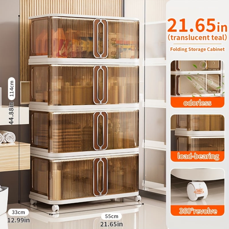 3/4/5-Layer Stackable Plastic Storage Cabinet System Large Capacity ...