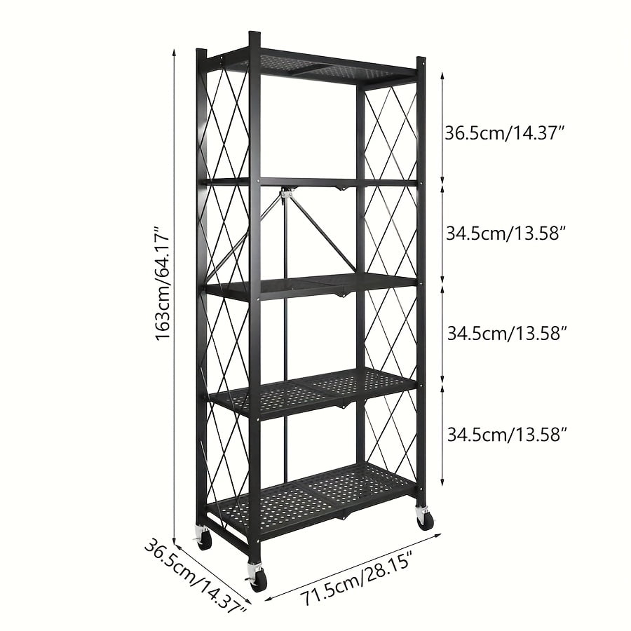 3/4/5 Layer Storage Rack, No Installation Folding Storage Rack, With ...