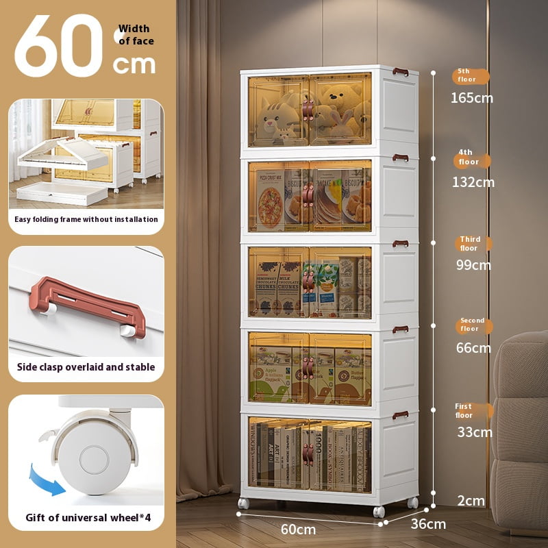 3/4/5 Layers Multifunction Folding Living Room Cabinet Closet Organizer ...