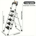 3/4/5 Step Ladder, Folding Step Stool with Wide Anti Slip Pedals, 500 ...