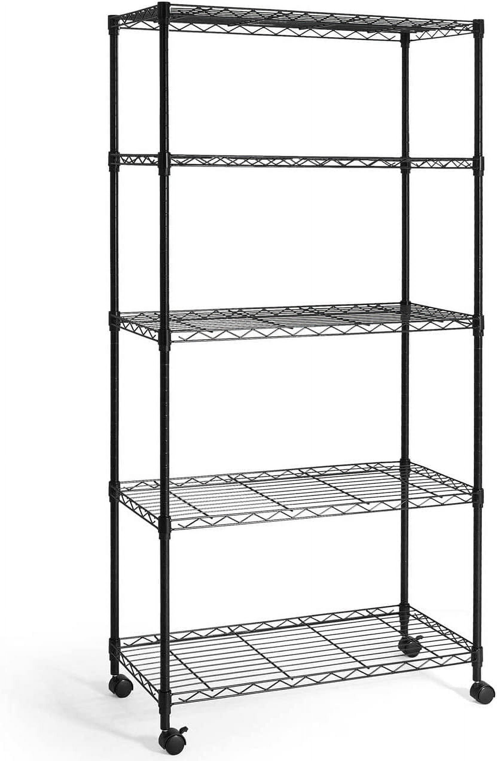 3/4/5-Tier Adjustable Height Wire Shelving Unit, Wire Rack Shelving ...