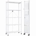 3/4/5 Tier Folding Storage Shelving Rack, No Assembly Required, Rolling ...