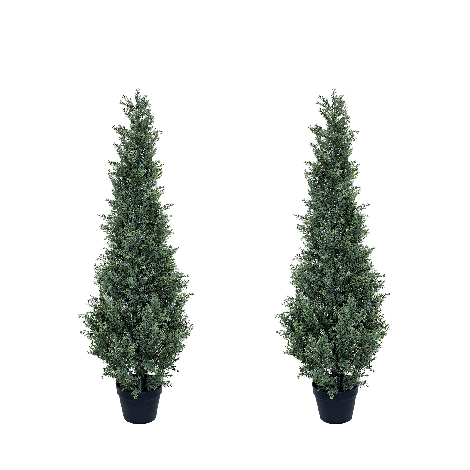 3/4/5FT Artificial Topiary Cedar Trees,2 Pack Outdoor Indoor Faux Pine ...