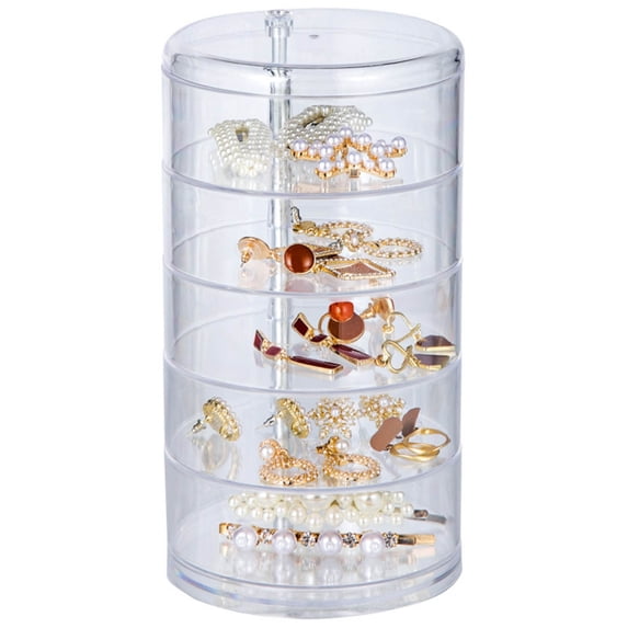 3/4/5Tier Rotating Jewelry Stand Durable Transparent Rotating Jewelry ...