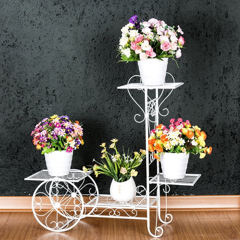 3/4/6/7-Tier Metal Shelf Plant Stand, Wrought Iron Plants Stand Outdoor ...
