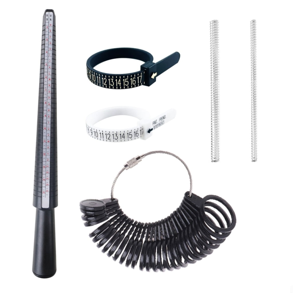 3/4/6/7Pcs Rings Sizer Measuring Tool Set Rings Gauges Finger Sizer Mandrel Rings - Walmart.com