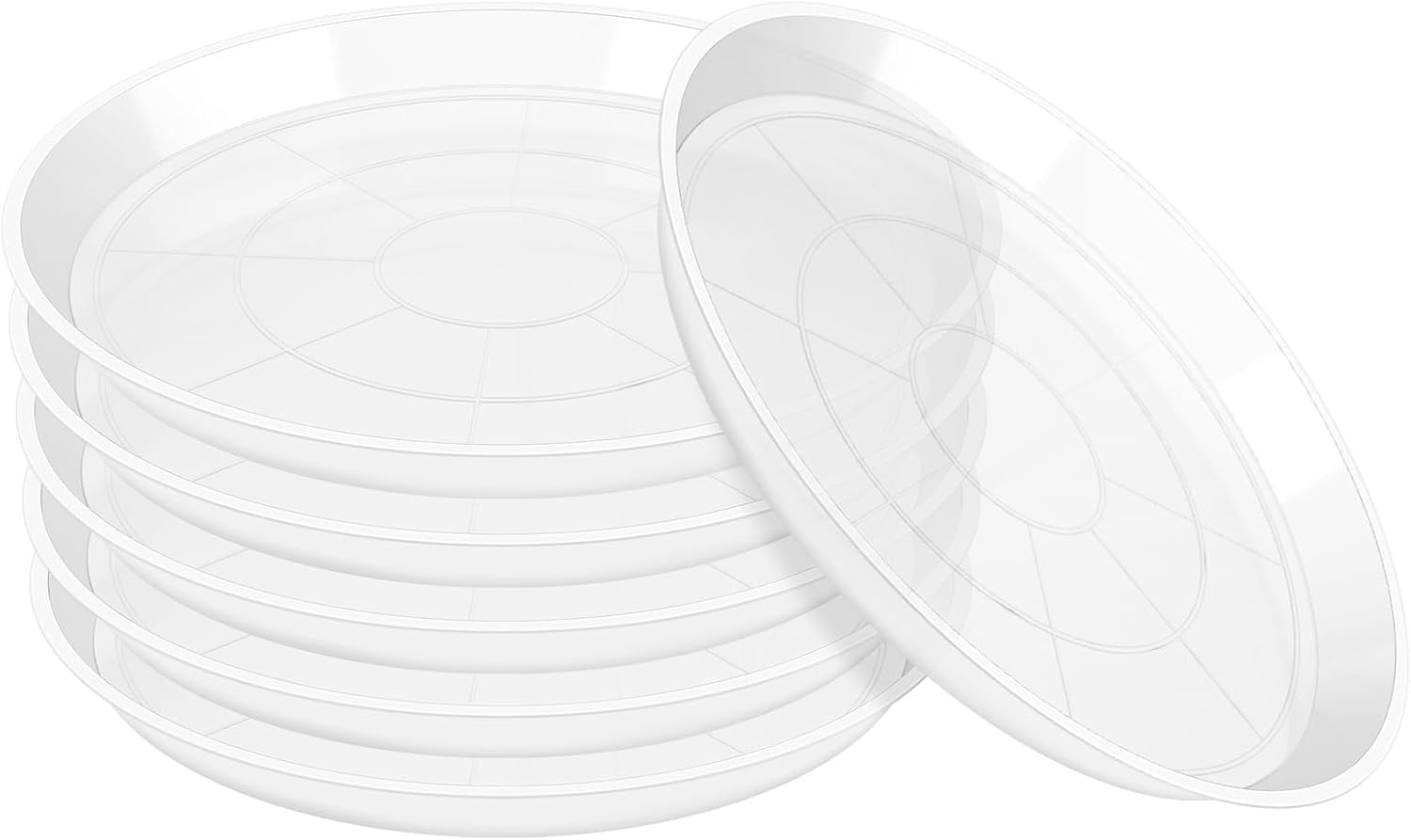 3 4 6 8 10 12 14 16 18 20 22 Inch Plant Saucer Pot Tray, 6 Pack Clear ...