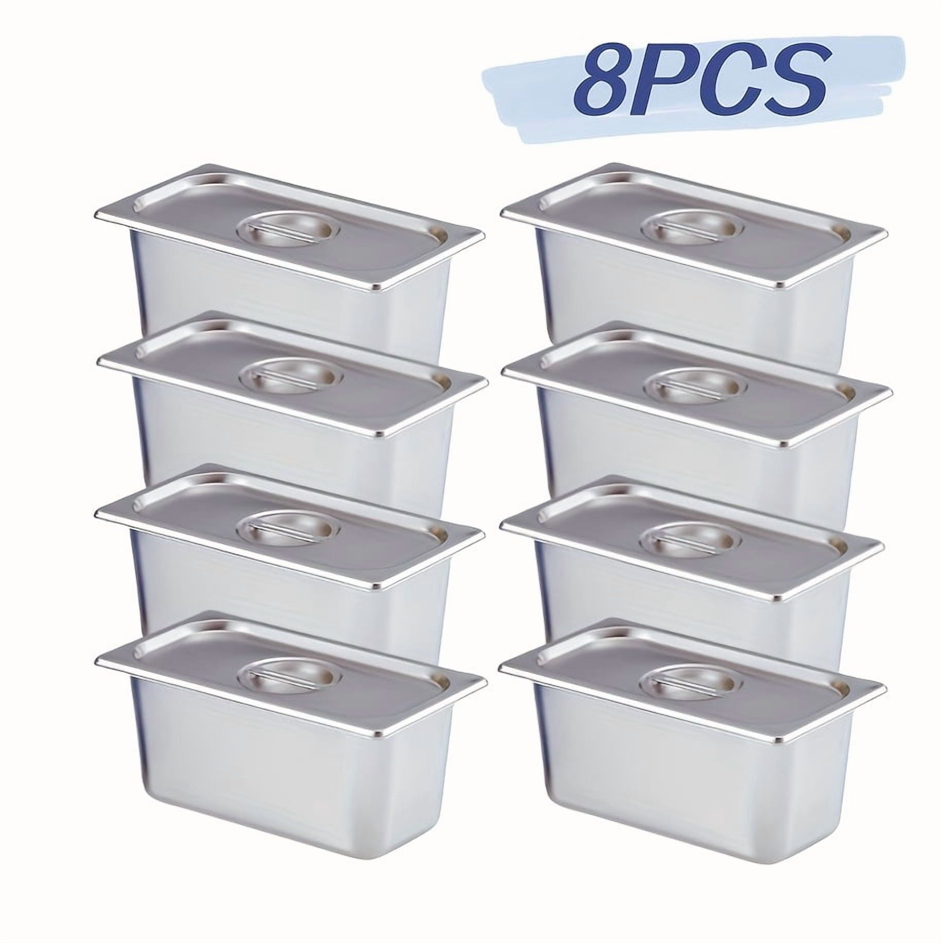 3/4/6/8-Piece Stainless Steel Food Storage Set - Commercial-Grade ...