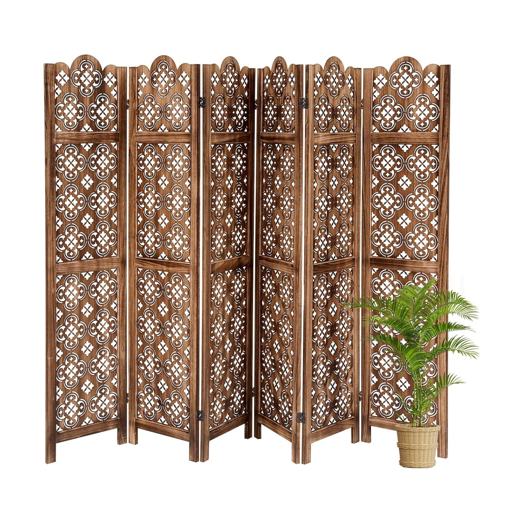 3/4/6 Panel Carved Wood Room Divider ,5.57 FT Tall Wooden Room Divider ...