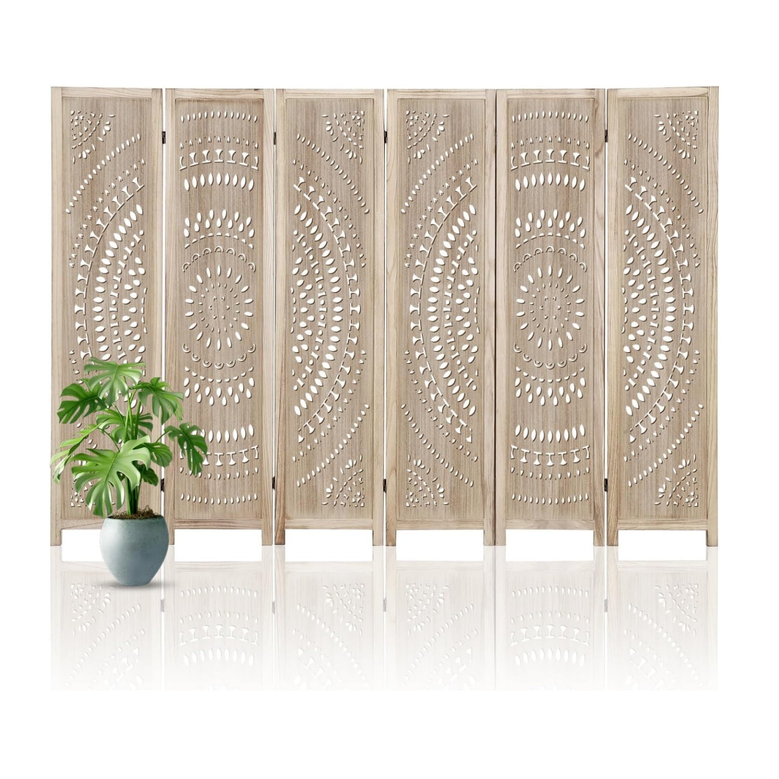 3/4/6 Panel Carved Wood Room Divider ,5.57 FT Tall Wooden Room Divider ...
