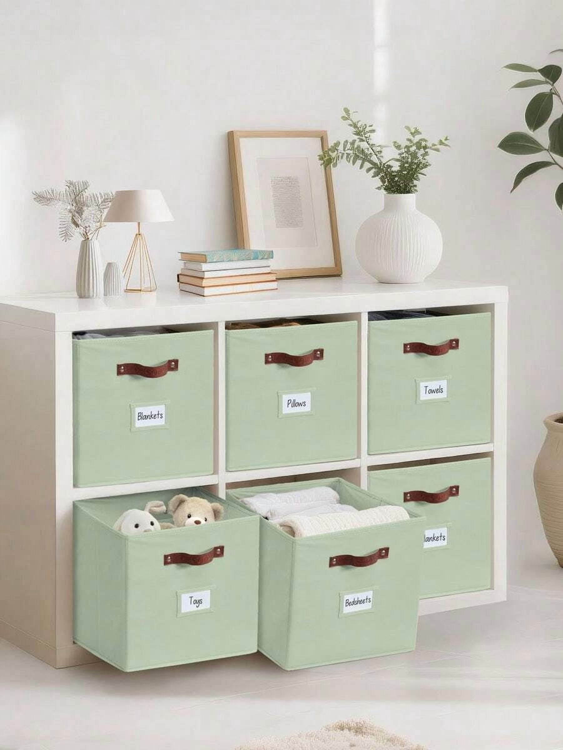 3/4/6pcs Foldable Cube Storage Bin, Labeled Storage Cub,Es Toy Storage ...