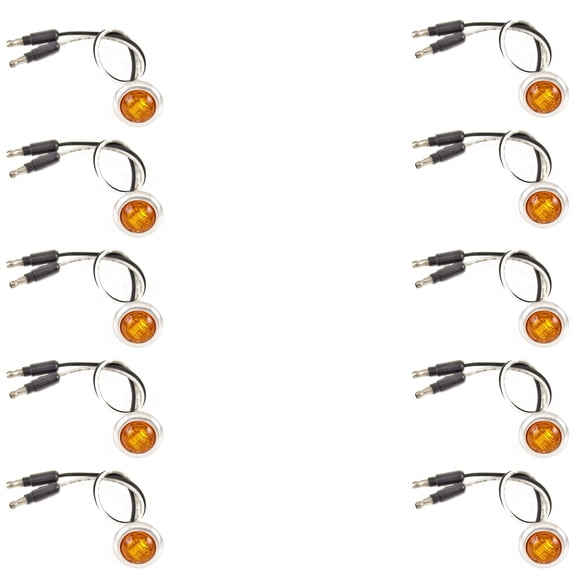 3/4" .75" Mini Round Clearance 3 LED Chrome Ring Front Rear Indicator ...