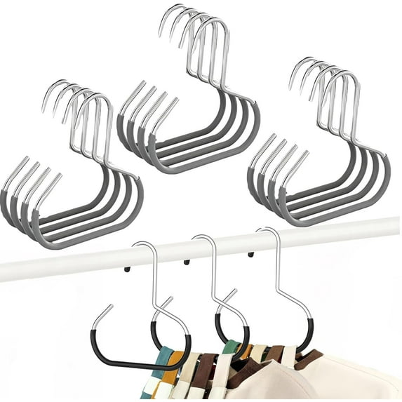 3/4/8/12-pack durable steel clothes hangers, stainless steel hat ...
