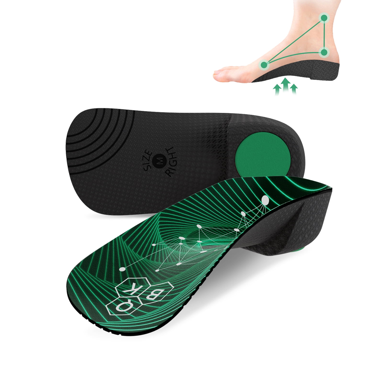 3/4 Arch Support Insoles for Women/Men,QBK Orthotics Shoe Insoles High ...