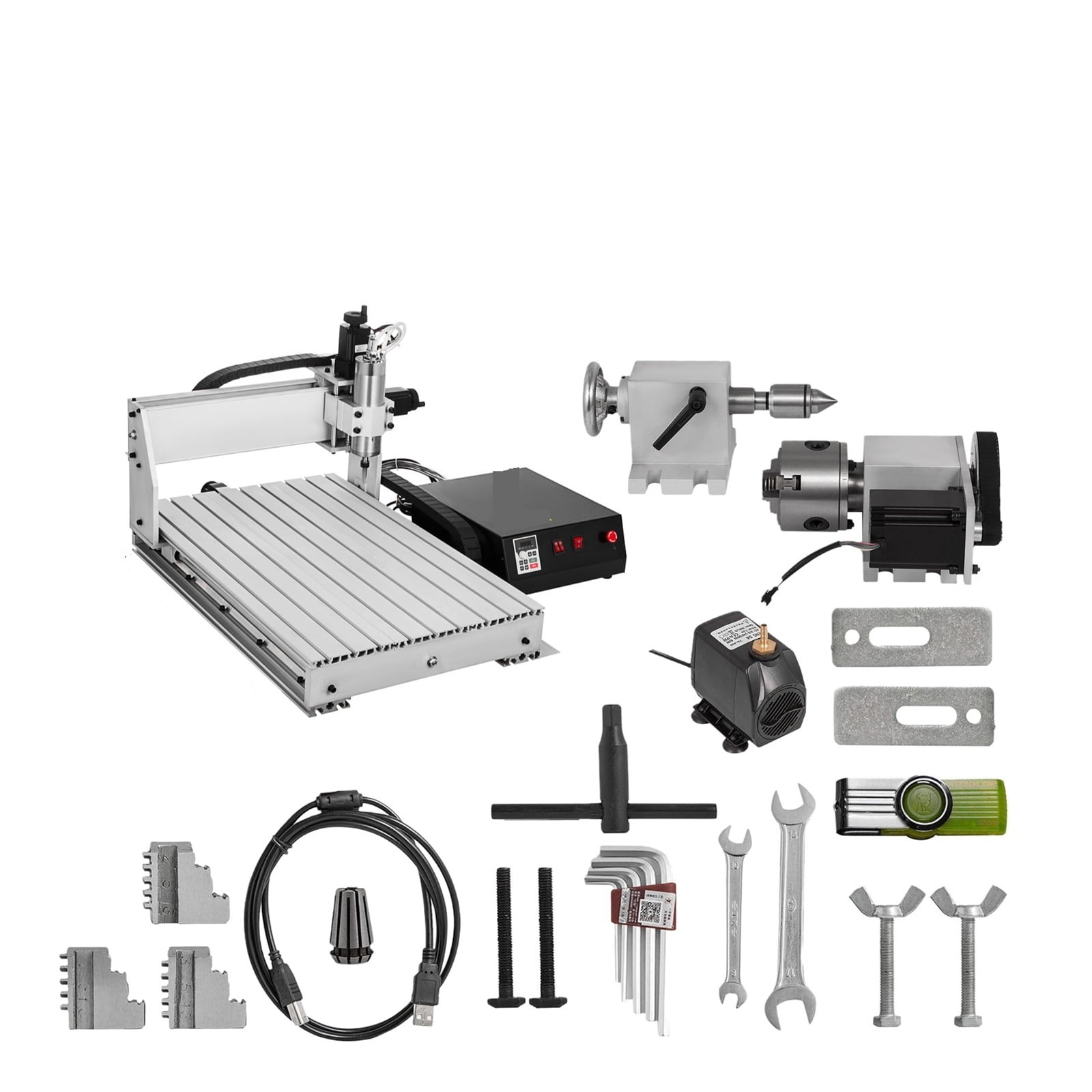 3/4 Axis CNC Router 6040/3040/3020 Engraver USB Port Milling Engraving Machine PVC 3D Carving ...