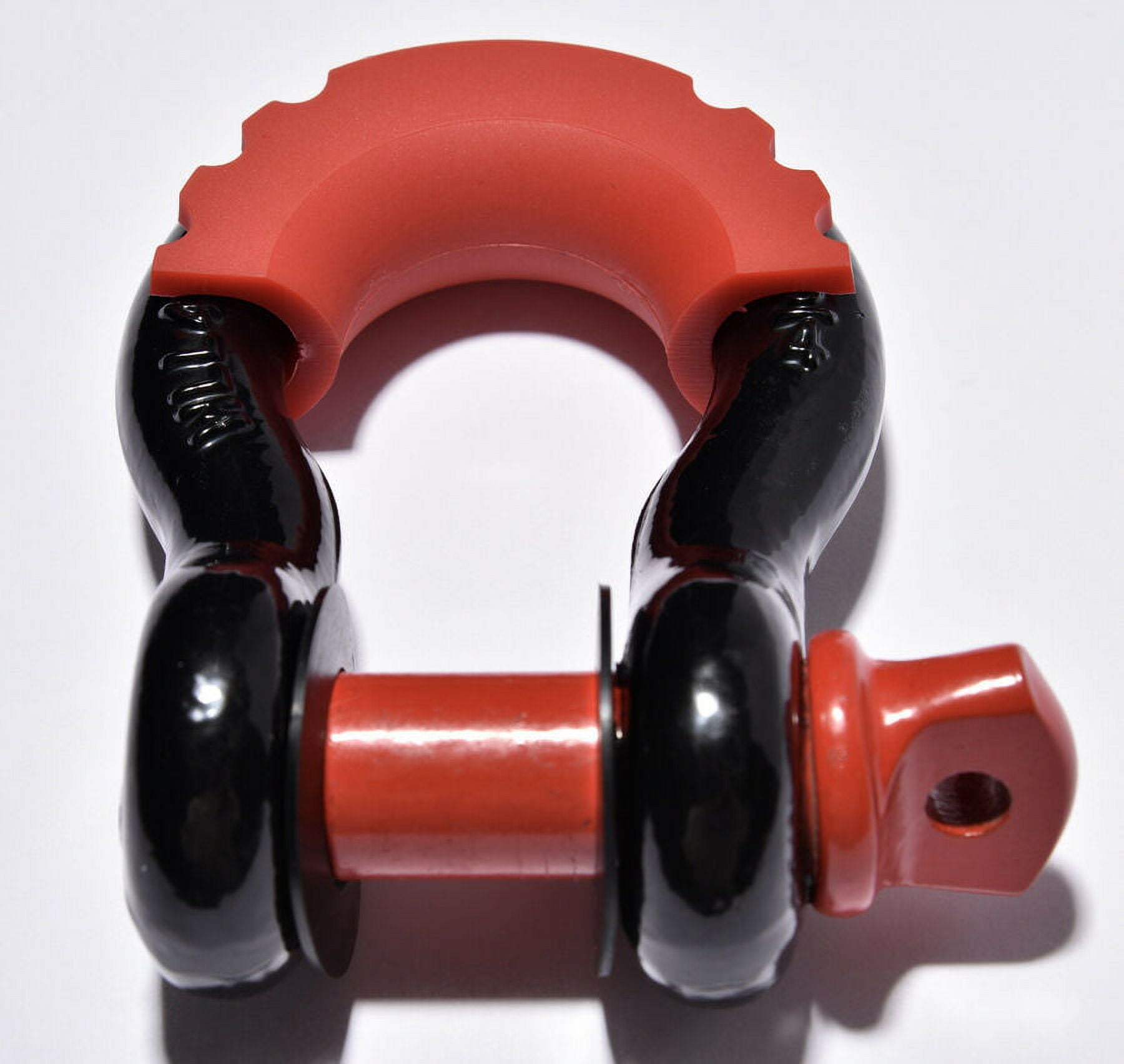 3/4" BLACK DRing Bow Shackle Red Pin 10500LB Red Isolator Washers Noise ...