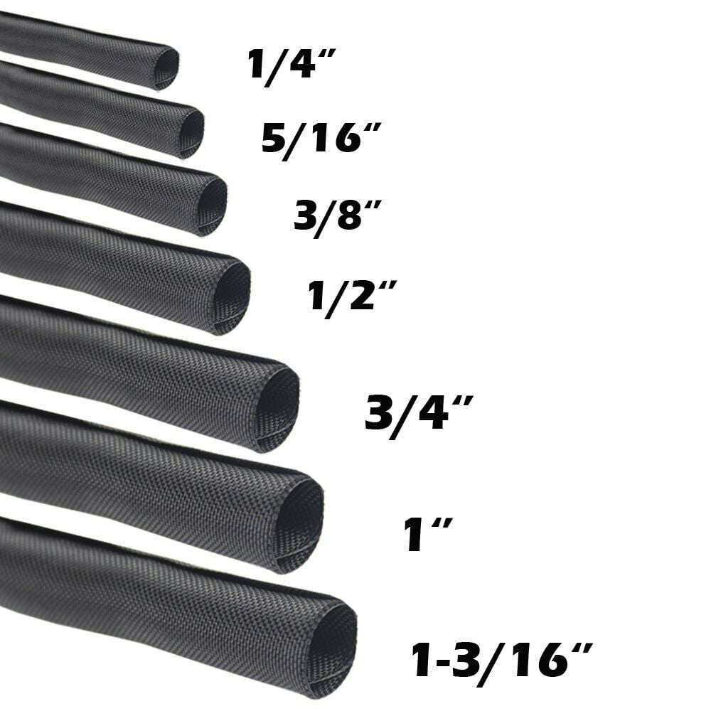 3/4'' Flexible Braided Wire Loom Split Sleeve - Protector Tubing for ...