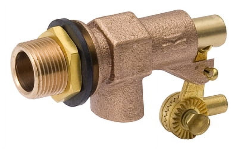 3/4" Bronze Float Valve, Male Thread Inlet With Locknut, Male Thread O ...