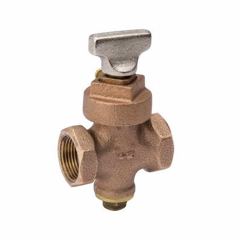 3/4" Bronze Lead Free Threaded Ground Key Stop & Drain Valve Cap Patte ...